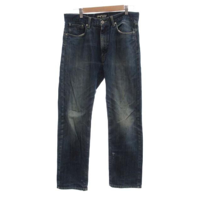 【中古】ステューシー STUSSY × ROUGH AND RUGGED デニムパンツ ジーンズ ストレートシルエット ロゴ 32