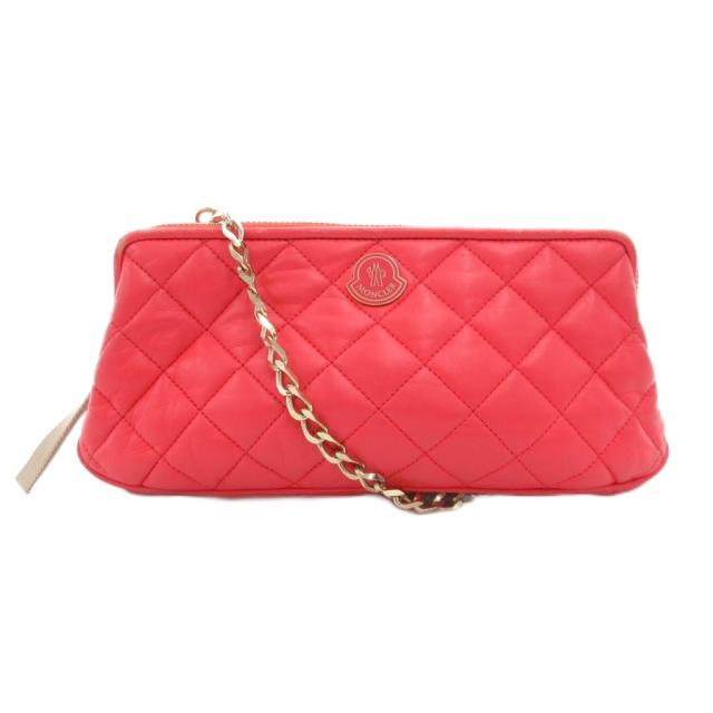 【中古】モンクレール MONCLER ERIANNE BORSA  ショルダーバッグ レザー キルティング ロゴ ピンク 5109A3003920