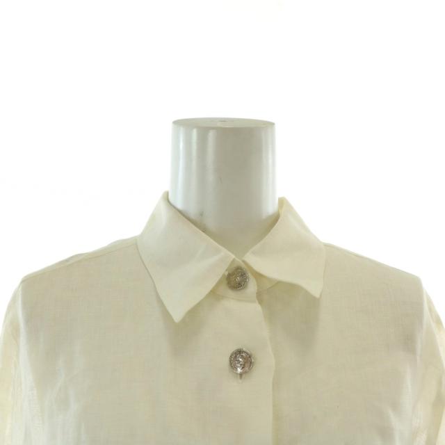 中古】シャネル CHANEL シャツ ブラウス 長袖 薄手 ロゴボタン ココ