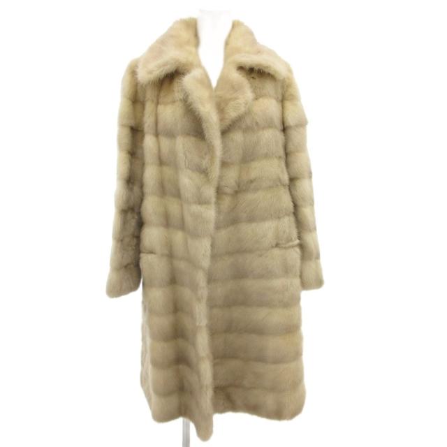 【中古】Futaba Fur ファーコート 毛皮 サファイアミンク ロング丈 ベージュ /AE ■GY11 レディース