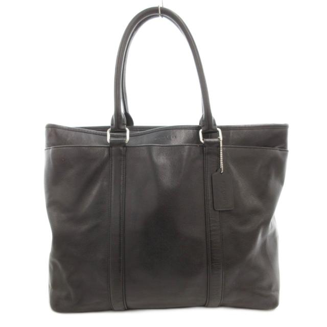 【中古】コーチ COACH F54758 ハンドバッグ トート ビジネス 肩掛け レザー ロゴ 黒 ブラック /GV ■GY18 メンズ