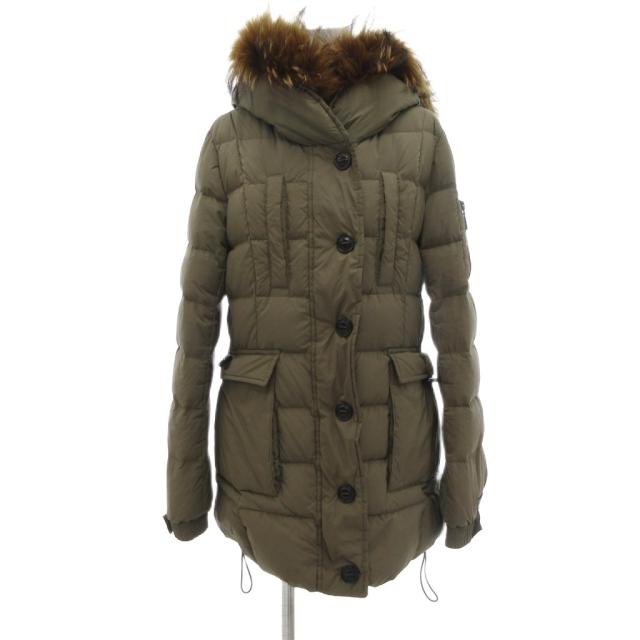 【中古】タトラス TATRAS ダウンコート ラクーンファー付き ミドル ハーフ 2 カーキ /UO ■GY17 レディース