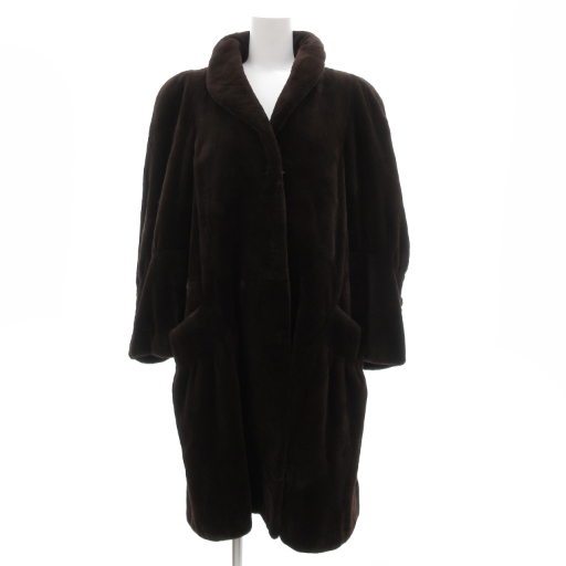 【中古】Quoi ファーコート シェアードミンク ロング丈 茶 ブラウン /JS ■GY11 レディース