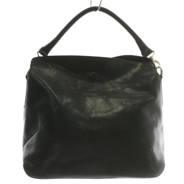 【中古】ヒロフ HIROFU ハンドバッグ トート レザー ワンハンドル ロゴ 黒 ブラック /XZ ■GY17 レディース