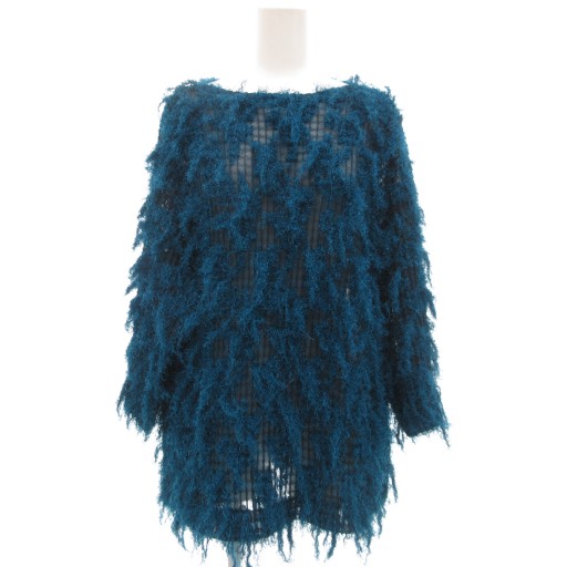 【中古】ミーイッセイミヤケ me ISSEY MIYAKE 美品 シャギーニット プリーツ カットソー ブラウス シアー