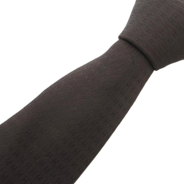【中古】エルメス HERMES ネクタイ レギュラータイ シルク ダークブラウン /AE ■GY17 メンズ
