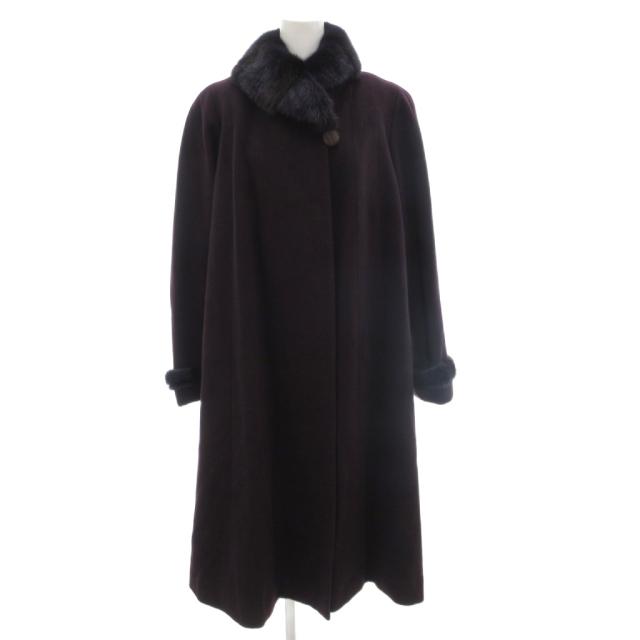 【中古】GARBO ガルボ ロングコート ミンクファー カシミヤ F 紫 パープル /AE ■GY18 レディース