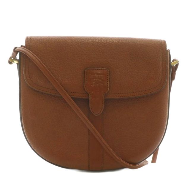 【中古】バーバリー BURBERRY ショルダーバッグ レザー 内側ノバチェック ロゴ 茶色 ブラウン /XZ ■GY18 レディース