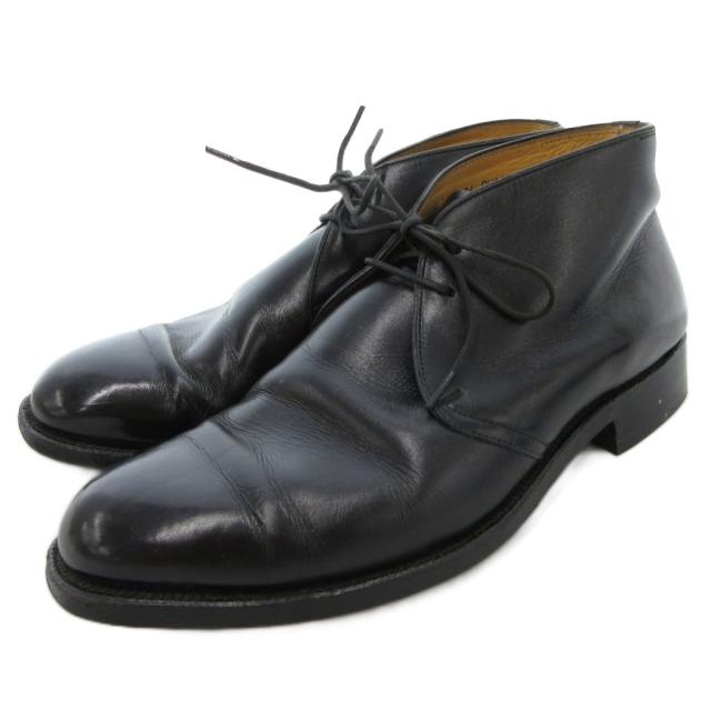 【中古】バーバリー BURBERRY チャッカブーツ 革靴 レザー レースアップ 25cm 黒 ブラック /AE ■GY18 メンズ