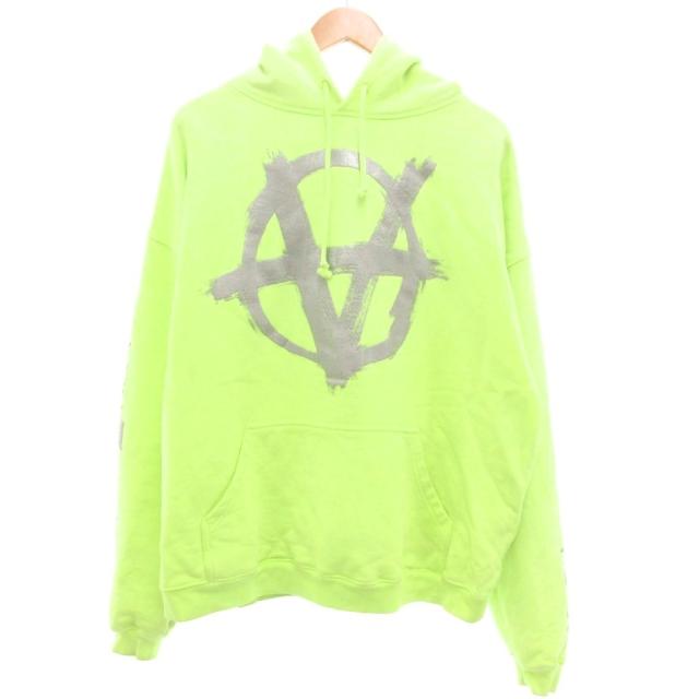 【中古】ヴェトモン VETEMENT GARDEROBE COLLECTION ダブルアナーキー フーディー パーカー プルオーバー 裏毛 XS