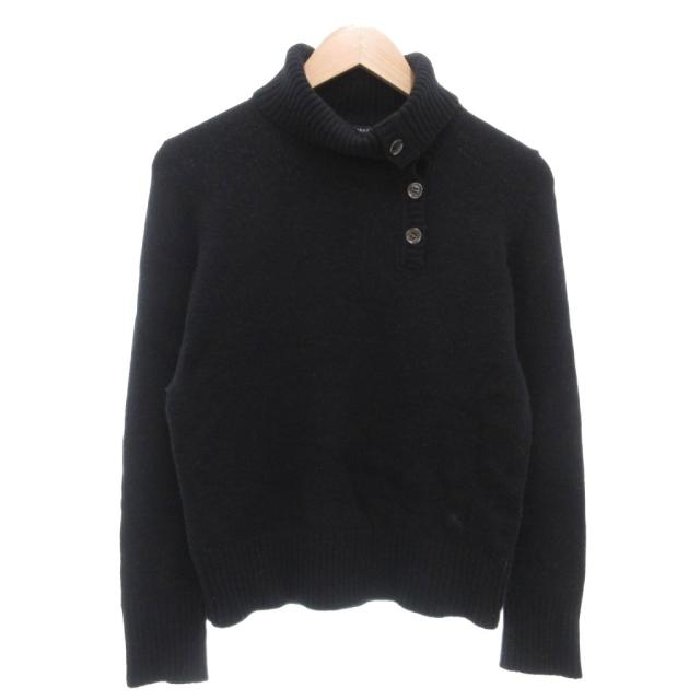 【中古】バーバリー ロンドン BURBERRY LONDON ニット セーター カシミヤ混 2 長袖 タートルネック ロゴ刺繍 リブ