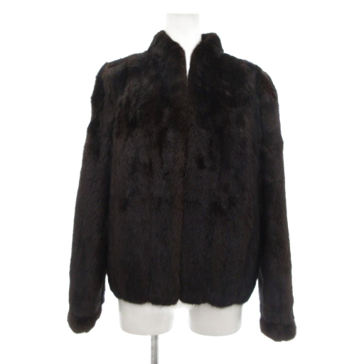 【中古】 MINK New York SEIBU ミンク ファーコート 毛皮 ハーフ丈 茶 ブラウン /UO ■GY18 レディース