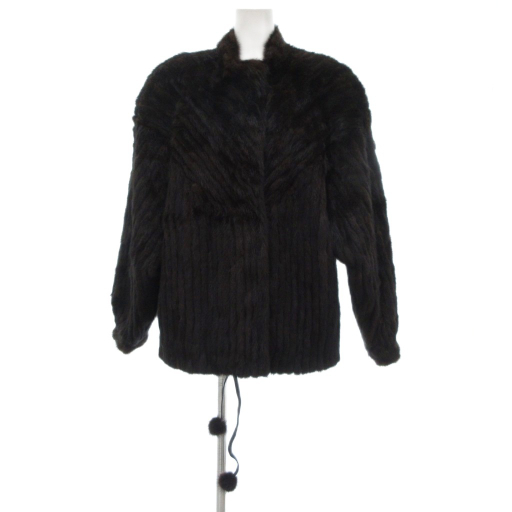 【中古】ミンク ファーコート 毛皮 茶 ブラウン ハーフ丈 /UO ■GY18 レディース