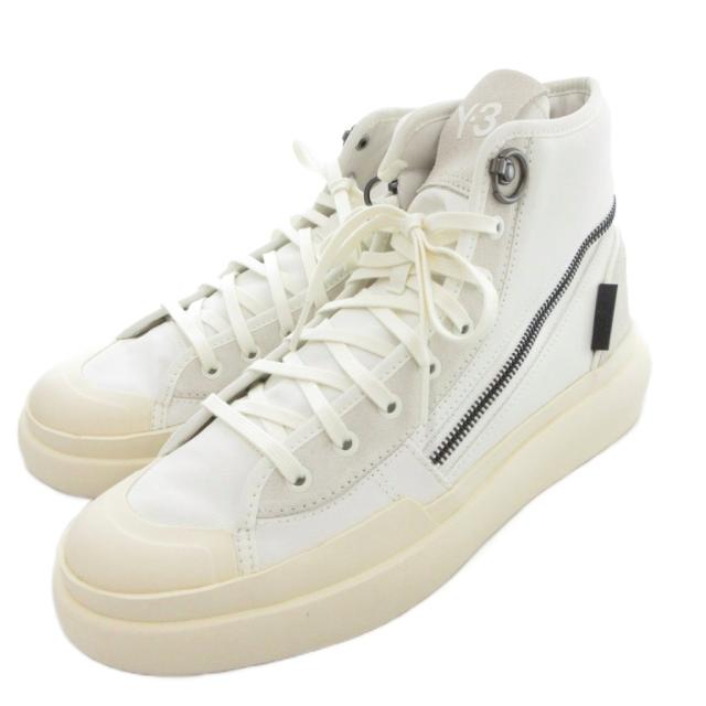 【中古】ワイスリー Y-3 ヨウジヤマモト AJATU COURT HIGH スニーカー シューズ ハイカット ロゴ 26.5cm 白 ホワイト