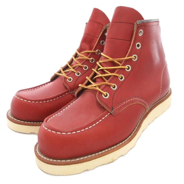 【中古】レッドウィング REDWING 6インチ クラシックモック ブーツ シューズ レザー 25cm 赤 レッド 08875-1