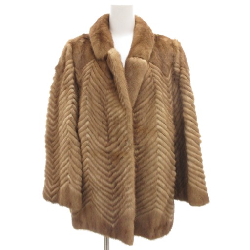 【中古】ロティニー ROTINY ミンクファーコート 毛皮 ハーフ ミドル 前留 11 茶 ブラウン /GV ■GY18 レディース
