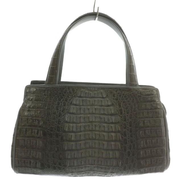 【中古】ラルーチェ La luce ハンドバッグ クロコダイル レザー グレー /XZ ■GY18 レディース