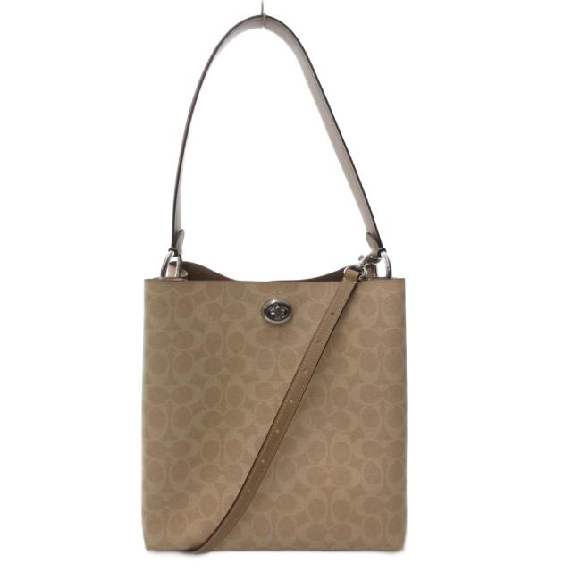 【中古】コーチ COACH ショルダーバッグ ワンショルダー 斜めがけ 2WAY シグネチャー ベージュ 89003 /AE ■GY18
