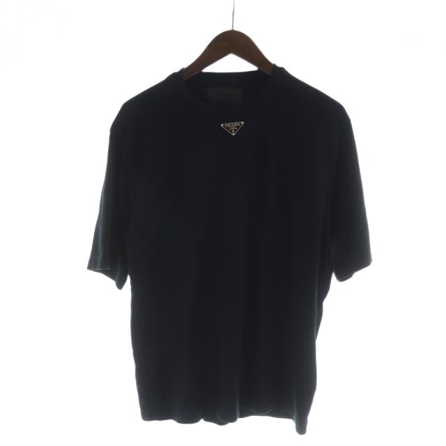 【中古】プラダ 23SS Cotton Short Sleeves Logo Tee  Tシャツ カットソー 半袖 ロゴ XXS 黒