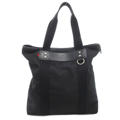【中古】グッチ GUCCI シェリーライン トートバッグ 肩掛け 手提げ キャンバス 黒 ブラック 268175 /FF メンズ