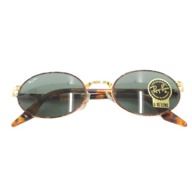 【中古】未使用品 レイバン RAY BAN ボシュロム サングラス アイウェア 度無し べっ甲柄 オーバル 茶 ブラウン