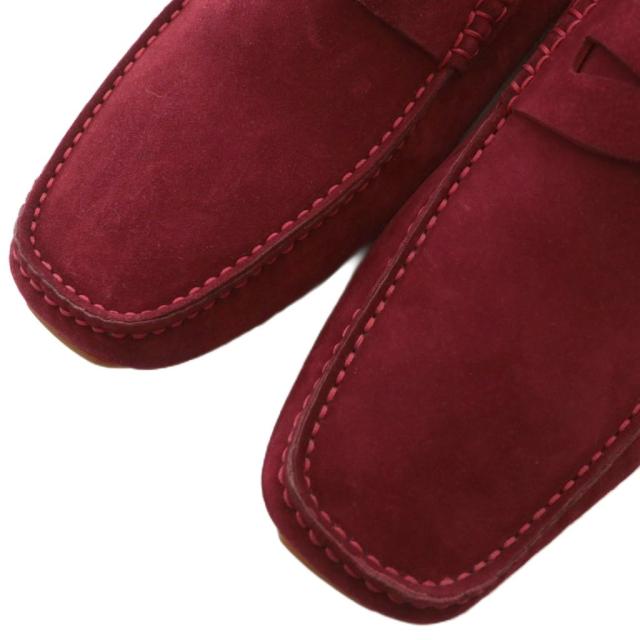 【中古】BALLY WALDOK ドライビングシューズ ローファー スリッポン スエード スクエアトゥ 7.5 25.5cm ワインレッド