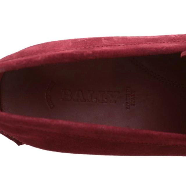 【中古】BALLY WALDOK ドライビングシューズ ローファー スリッポン スエード スクエアトゥ 7.5 25.5cm ワインレッド