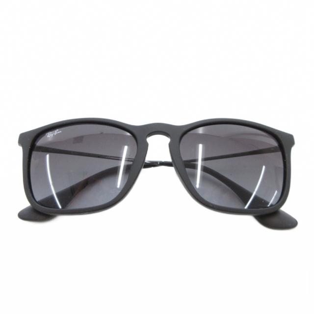 【中古】レイバン RAY BAN クリス CHRIS サングラス スクエア ラバーフレーム ロゴ 54口18 145 グレー RB4187 /JS
