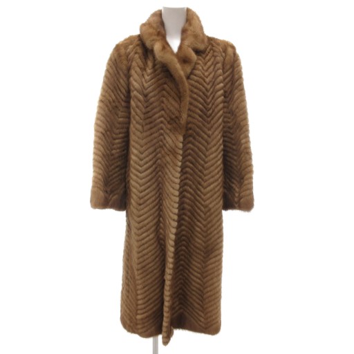 【中古】エンバ EMBA ファーコート 毛皮 ミンクファー 13 ロング 茶 ブラウン /AE ■GY13 レディース