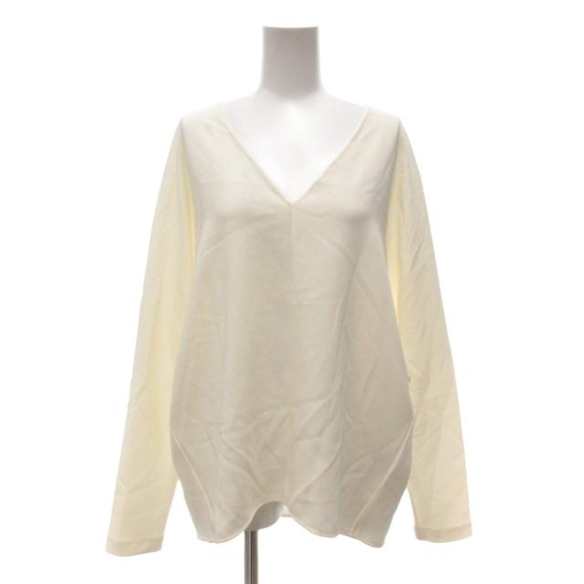 【中古】未使用品 ミューズ MUSE タグ付き カットソー Vネック 無地 長袖 F 白 ホワイト /AE ■GY13 レディース