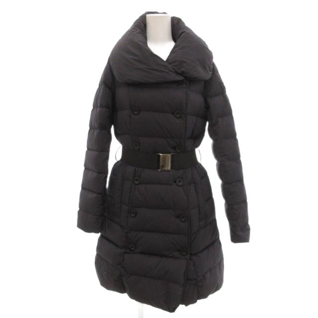 【中古】タトラス TATRAS AGOGNA アゴーニャ ダウンコート ナイロン ショールカラー ベルト付き ロング丈 2 黒