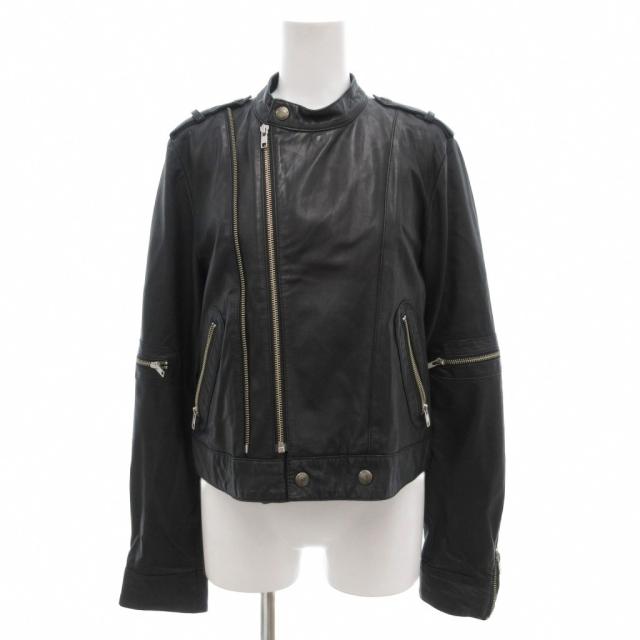 【中古】シーバイクロエ SEE BY CHLOE ライダース レザージャケット 革ジャン 44 シングル エポレット 黒 ブラック