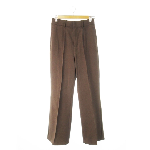 【中古】未使用品 フォルム Center Pintuck Pants スラックス パンツ セミワイド センターシーム ストレッチ 1 S 茶