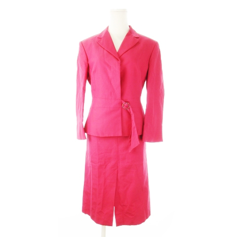 【中古】ヴェルサス VERSUS ヴェルサーチ VERSACE セットアップ スーツ ジャケット スカート 絹 42 M ローズピンク
