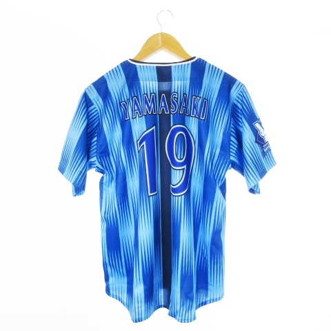 【中古】未使用品 ハイクオリティーレプリカユニフォーム 横浜DeNaベイスターズ  No.19 山崎康晃 シャツ M 青