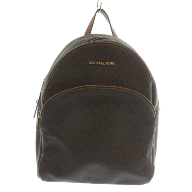 【中古】MICHAEL KORS アビー リュックサック バックパック デイパック レザー MKシグネチャー 総柄 茶色 35F8GAYB7B