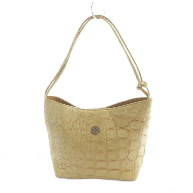 【中古】ギラロッシュ Guy Laroche ハンドバッグ トート クロコレザー ワニ革 ワンショルダー 黄 イエロー ■GY11