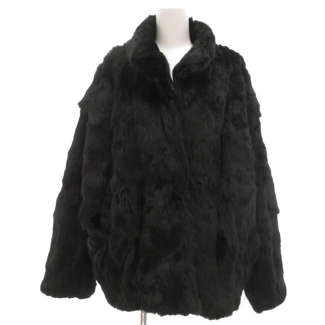 【中古】ノーブランド ファーコート フォックス 毛皮 ショート丈  総裏地 黒 ブラック /NU ■GY18 レディース