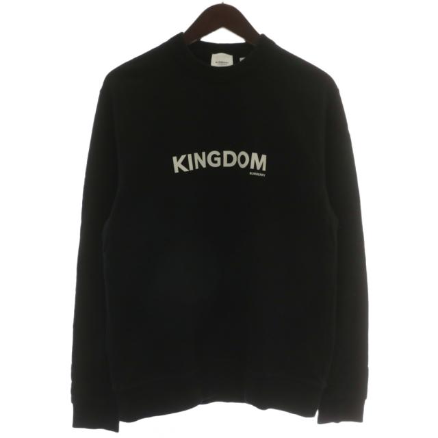 【中古】BURBERRY LONDON ENGLAND トレーナー スウェット 長袖 クルーネック KING DOM ロゴ XS 黒 8024443/69F