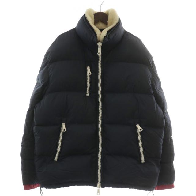 【中古】モンクレール MONCLER PESSAC ペサック ダウンジャケット ナイロン ムートン付け衿 ジップアップ 6 紺