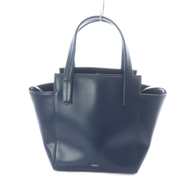 【中古】ヴァジック VASIC スクエア ミニ トートバッグ ハンドバッグ レザー 紺 ネイビー ■GY11 /MQ レディース