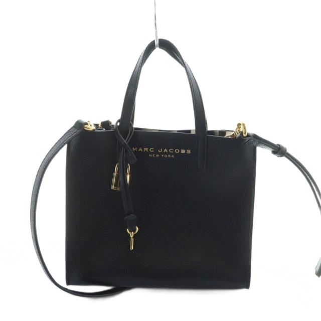 【中古】マークジェイコブス MARC JACOBS ハンドバッグ ショルダー 2WAY ロゴ レザー 黒 ブラック ■GY18 /MQ
