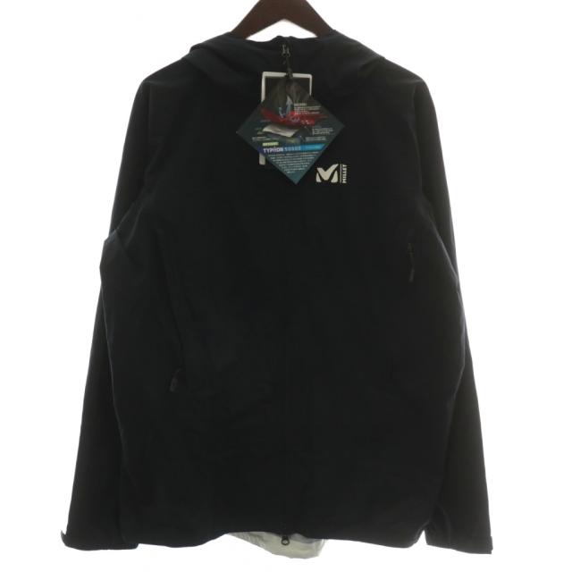 【中古】未使用品 MILLET TYPHON 50000 ST JKT レインウェア ストレッチ ジャケット ナイロン フード XL 黒 MIV01479