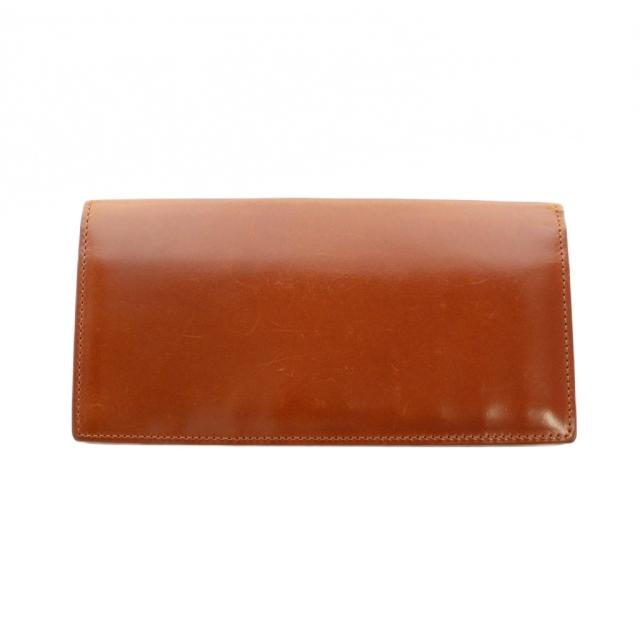 【中古】ココマイスター COCOMEISTER 長財布 ウォレット 札入れ コードバン レザー ロゴ 箱付き 茶 ブラウン ■GY18