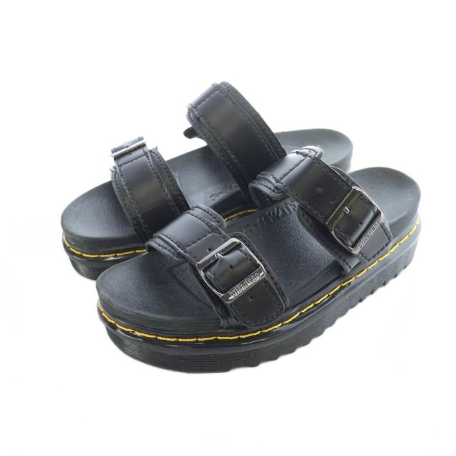 【中古】ドクターマーチン DR.MARTENS VOSS ヴォス 23802001 サンダル レザー ロゴ UK4 23cm 黒 ブラック ■GY18