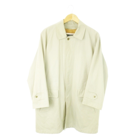 【中古】バーバリーズ Burberrys ヴィンテージ ステンカラーコート ロング ライナー付 裏ノバチェック L グレージュ