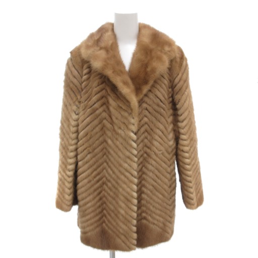 【中古】エンバ EMBA ファーコート 毛皮 ミンクファー ミドル ハーフ丈 茶 ブラウン /AE ■GY18 レディース