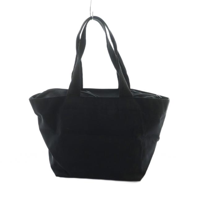 【中古】エルベシャプリエ Herve Chapelier 舟型 トートバッグ ハンド ロゴ ナイロン 黒 ブラック レディース