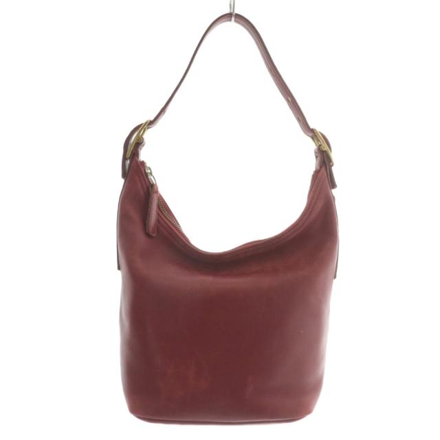 【中古】コーチ COACH オールドコーチ 9823 USA製 ヴィンテージ ホーボー ワンショルダー レザー バケツ型 赤 レッド