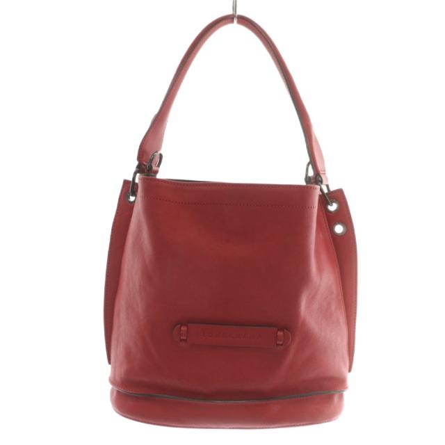 【中古】ロンシャン LONGCHAMP 3D ショルダーバッグ ハンドバッグ 2WAY レザー ワンハンドル 赤 レッド